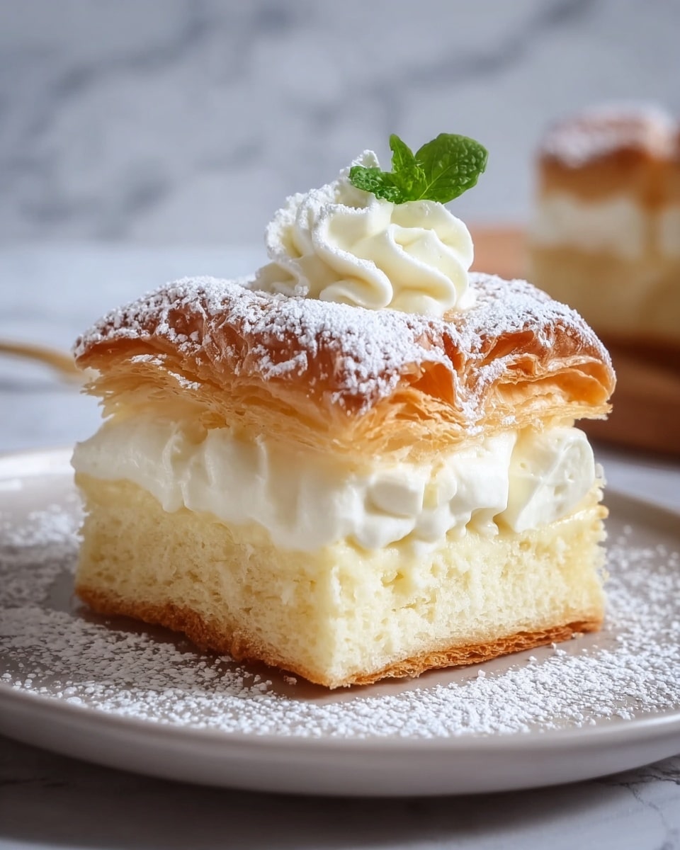 Cream Puff Cake with Vanilla Custard & Chocolate Glaze - Delicious
